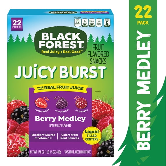Black Forest Berry Medley Gummy Fruit Flavored Snacks, Gluten Free, 22 ...