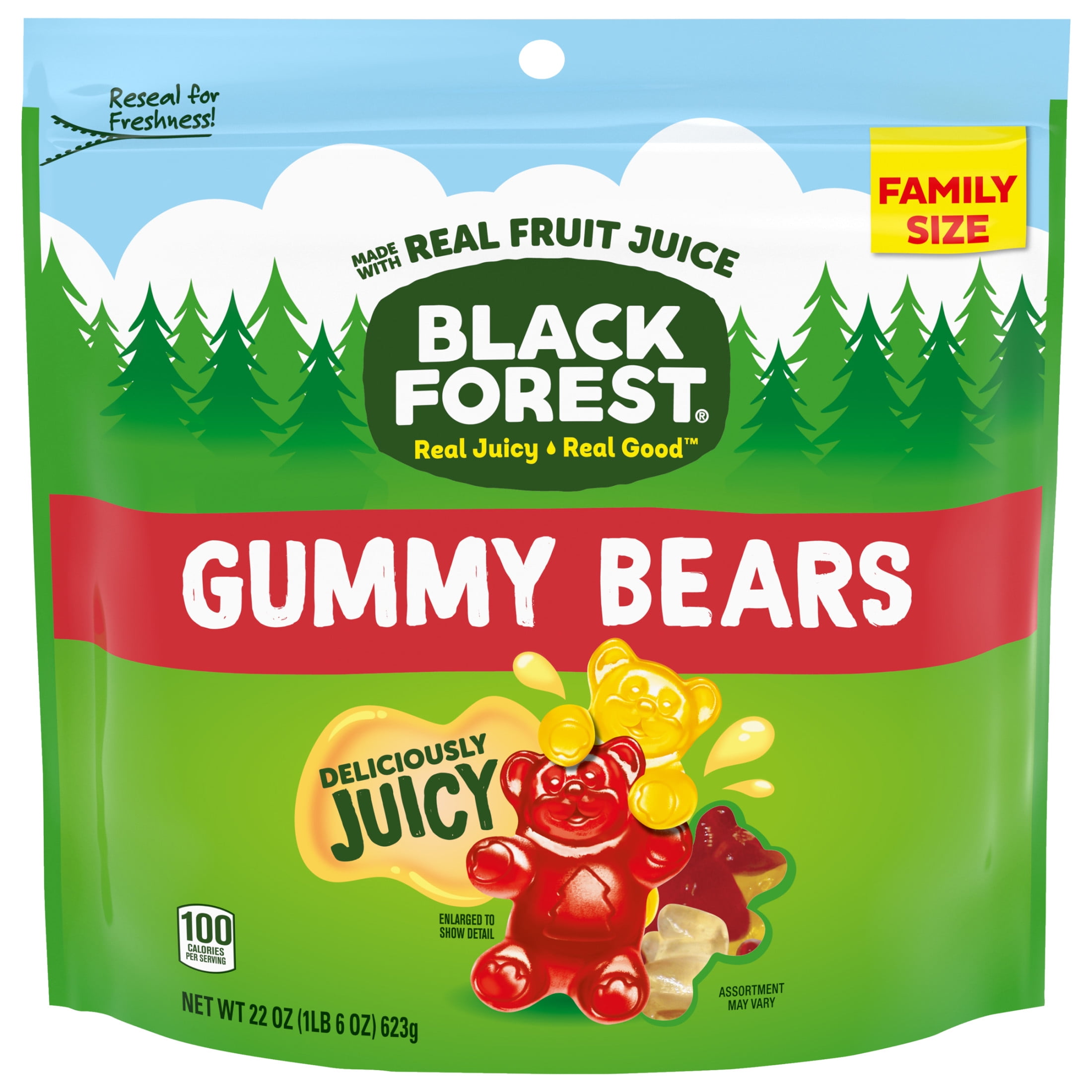 Black Forest Gummy, Bears, Fruit Flavor, Deliciously Juicy, Made with ...
