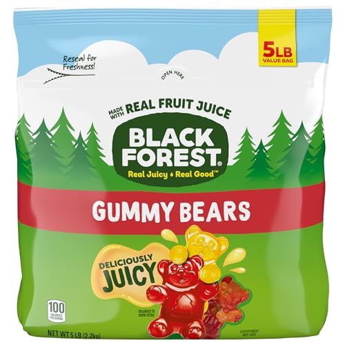 Black Forest Gummy Bears Candy, Made With Real Fruit Juice, Resealable ...