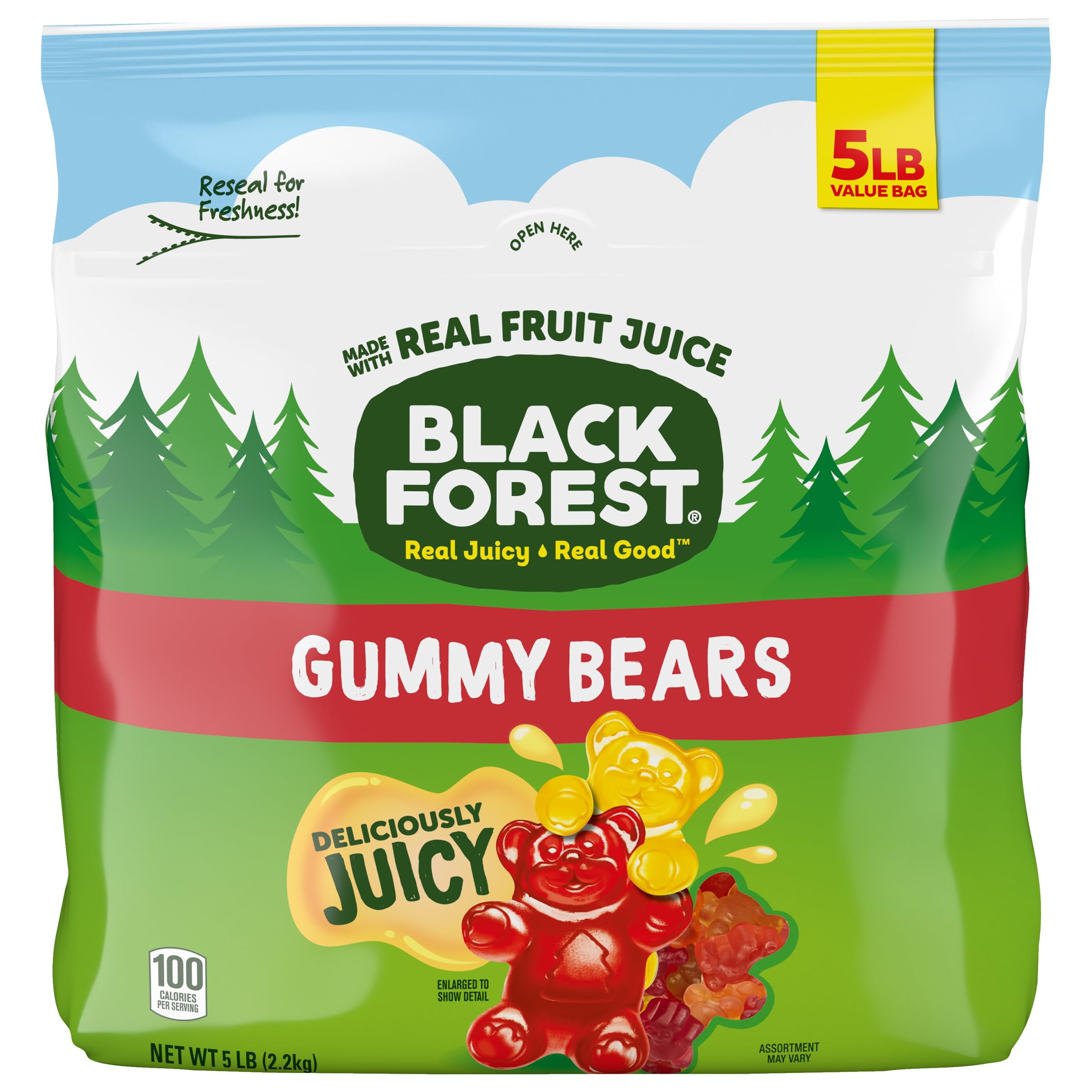 Black Forest Gummy Bears KEF28 Candy, Made With Real Fruit Juice ...