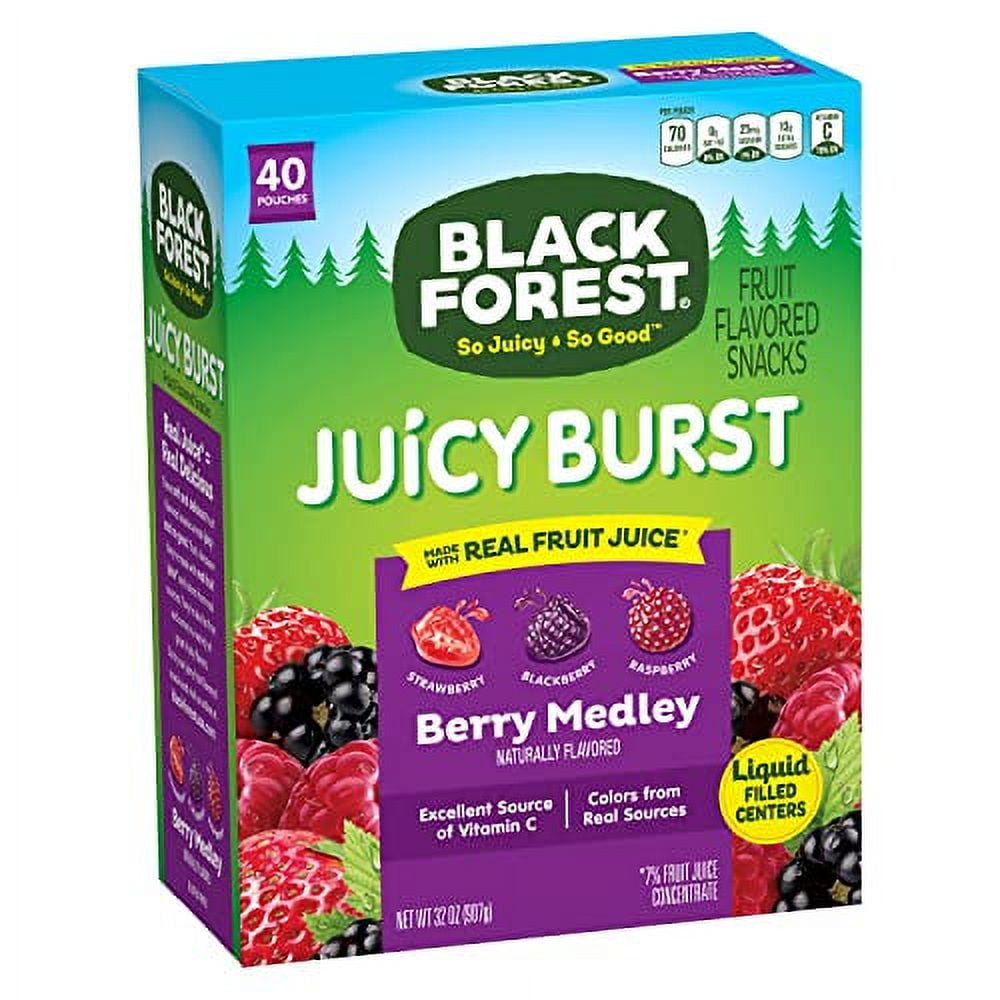 Black Forest Juicy Burst Fruit Snacks, Berry Medley School Snacks, 0.8 ...