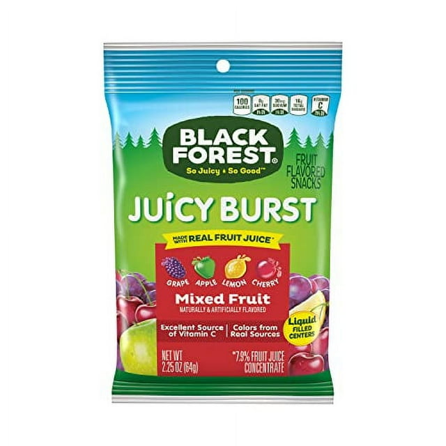 Black Forest Juicy Burst Fruit Snacks, Mixed Fruit, 2.25 Ounce Pouches ...