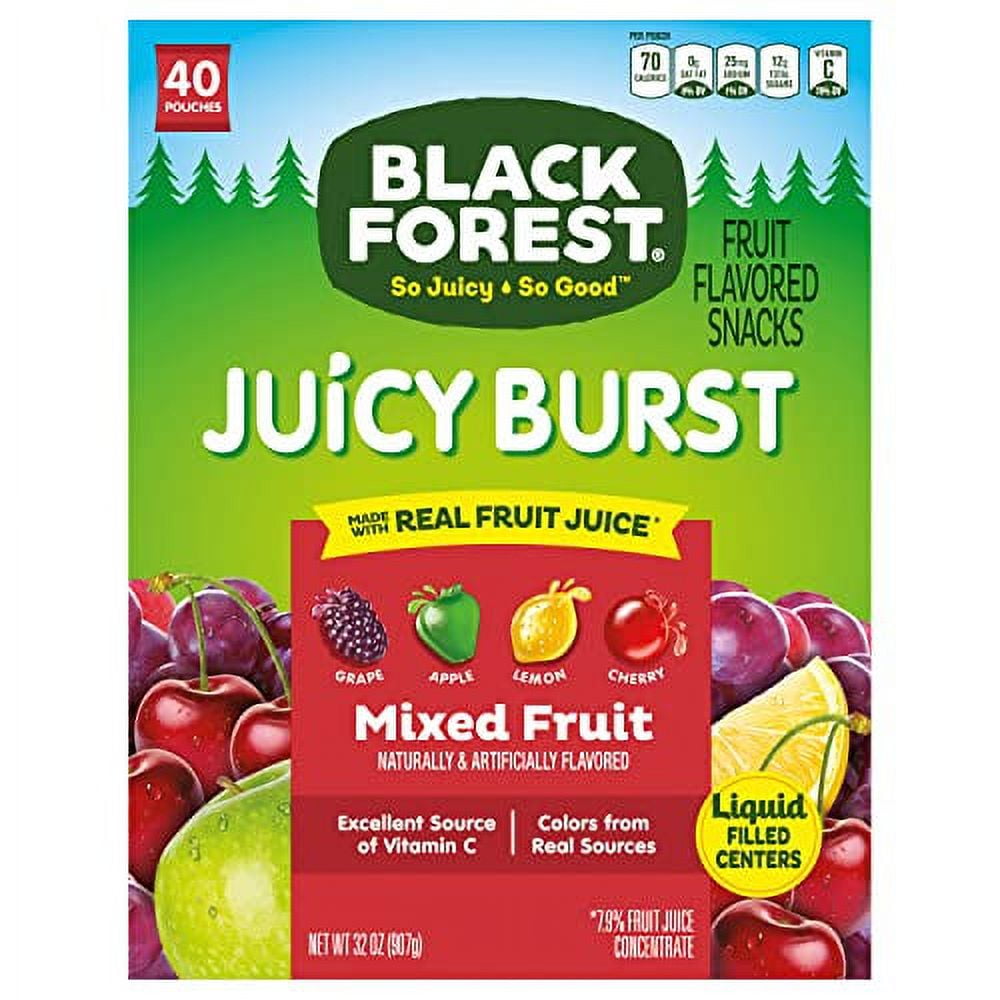 Black Forest Juicy Burst Fruit Snacks, School Snacks, Mixed Fruit, 0.8 ...