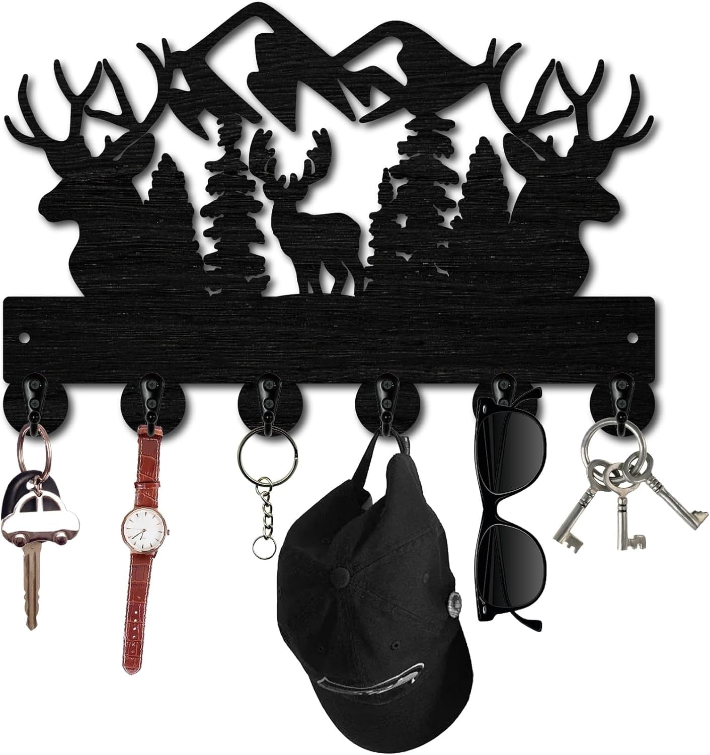 Black Forest Key Holder for Wall Key Hanger Organizer Coat Rack Deer ...