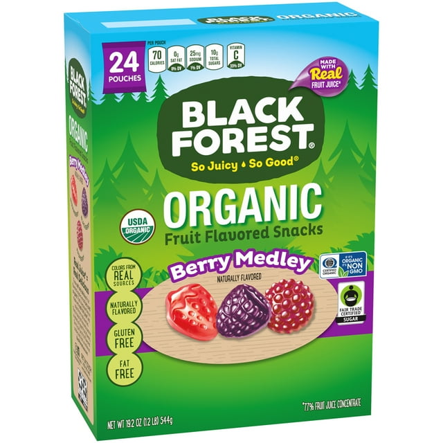 Black Forest Organic Real Berry Medley Fruit Snacks, Gummy Treats for ...
