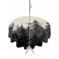Black Forest Round Outdoor Tablecloth with Umbrella Hole Tree Bird ...