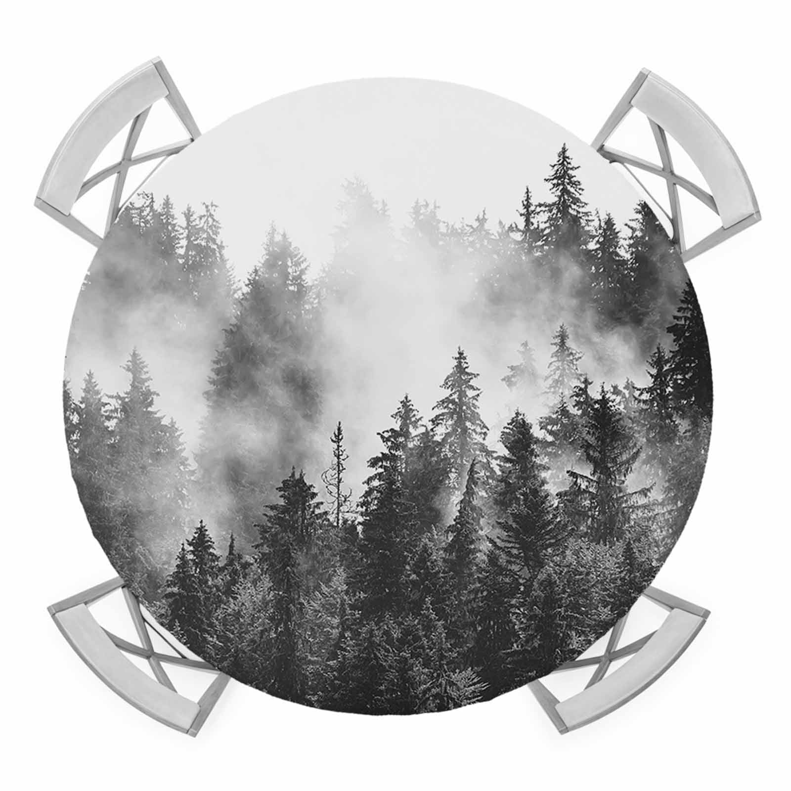 Black Forest Round Tablecloth for 36-44 Inch Tables,Fitted Table Cover ...