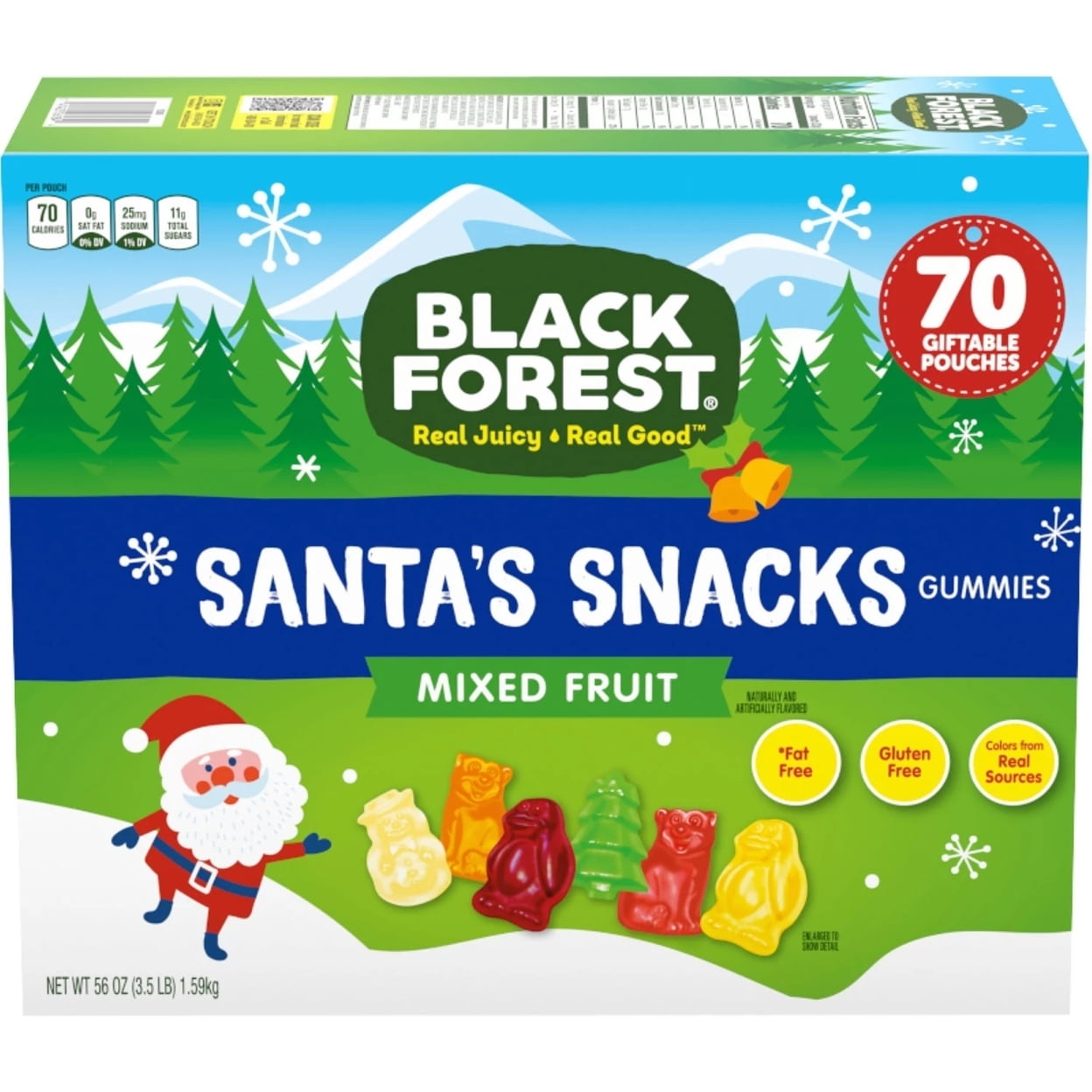 Black Forest Santa Snacks Gummy Christmas Candy, Holiday Xmas Chewy ...