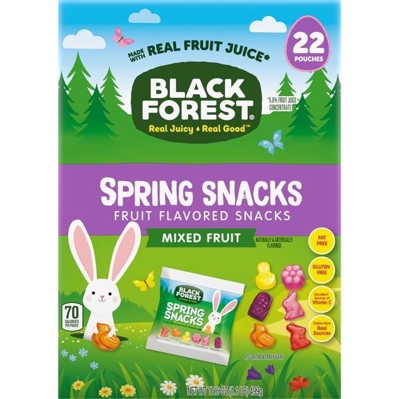 Black Forest Spring Fruit Flavored Gummy Snacks, 22 Count, 17.6 oz Box ...