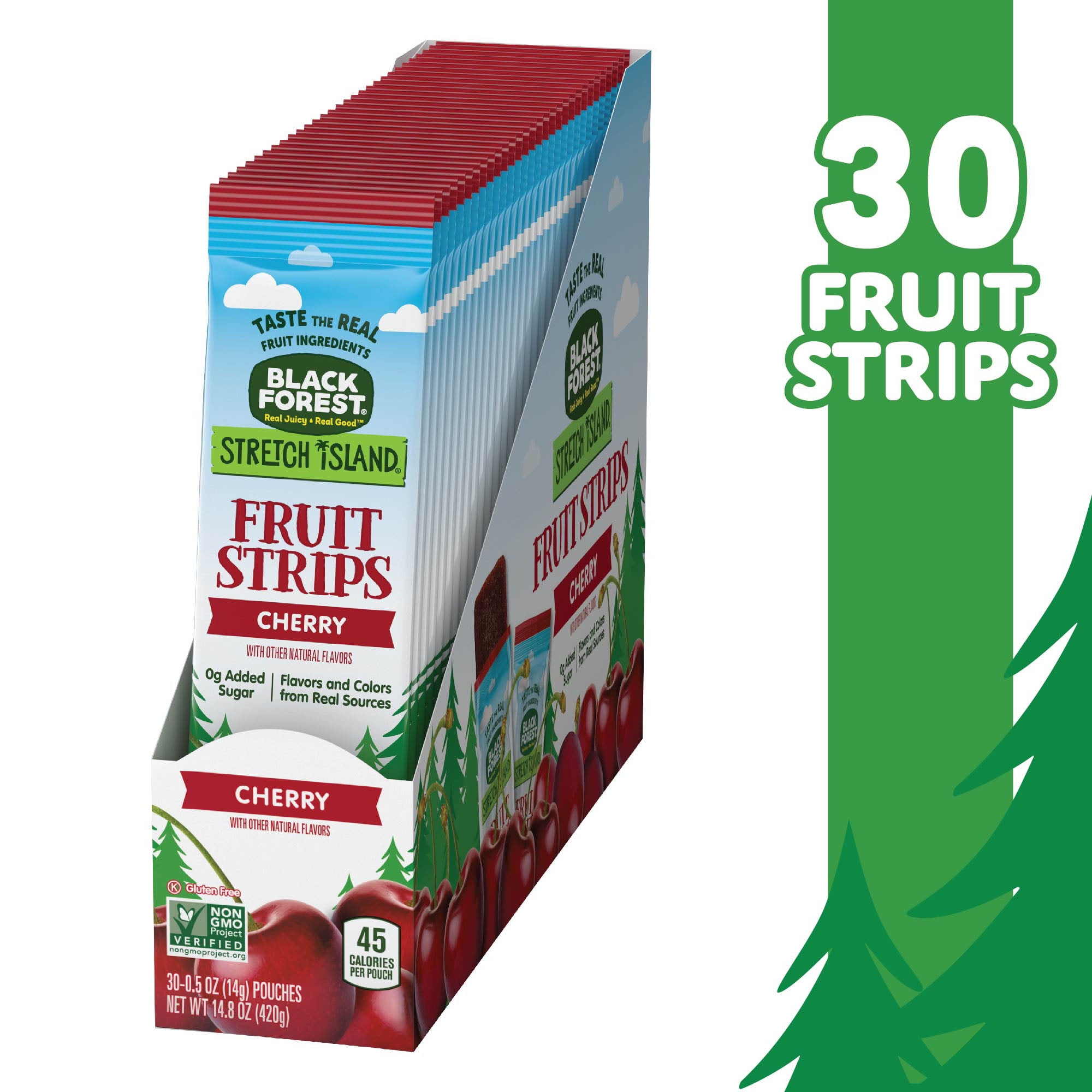 Black Forest Stretch Island Fruit Leather Snacks, Cherry, 0.5 oz, 30 ...