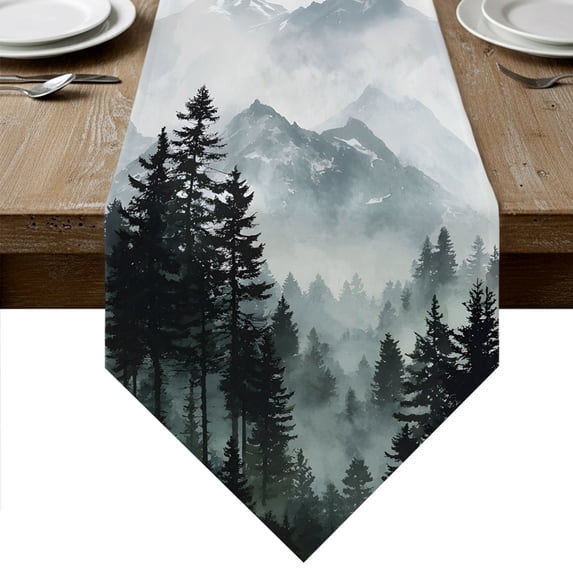 Black Forest Table Runner Linen Burlap Table Runner 70 Inches Long ...