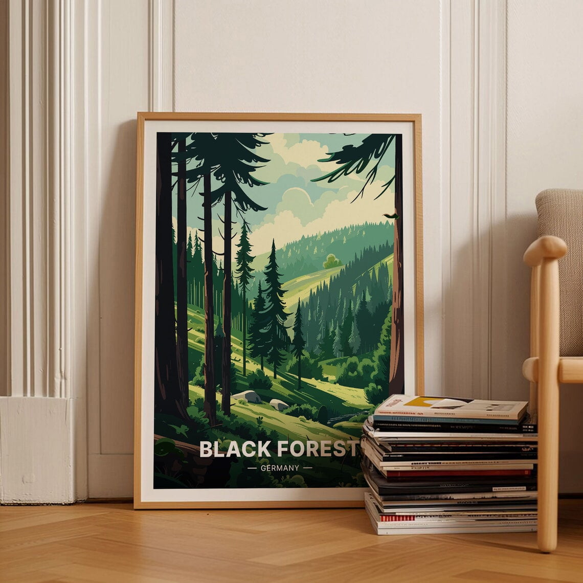 Black Forest Travel Poster, Germany Landscape Art, Home & Office Decor ...
