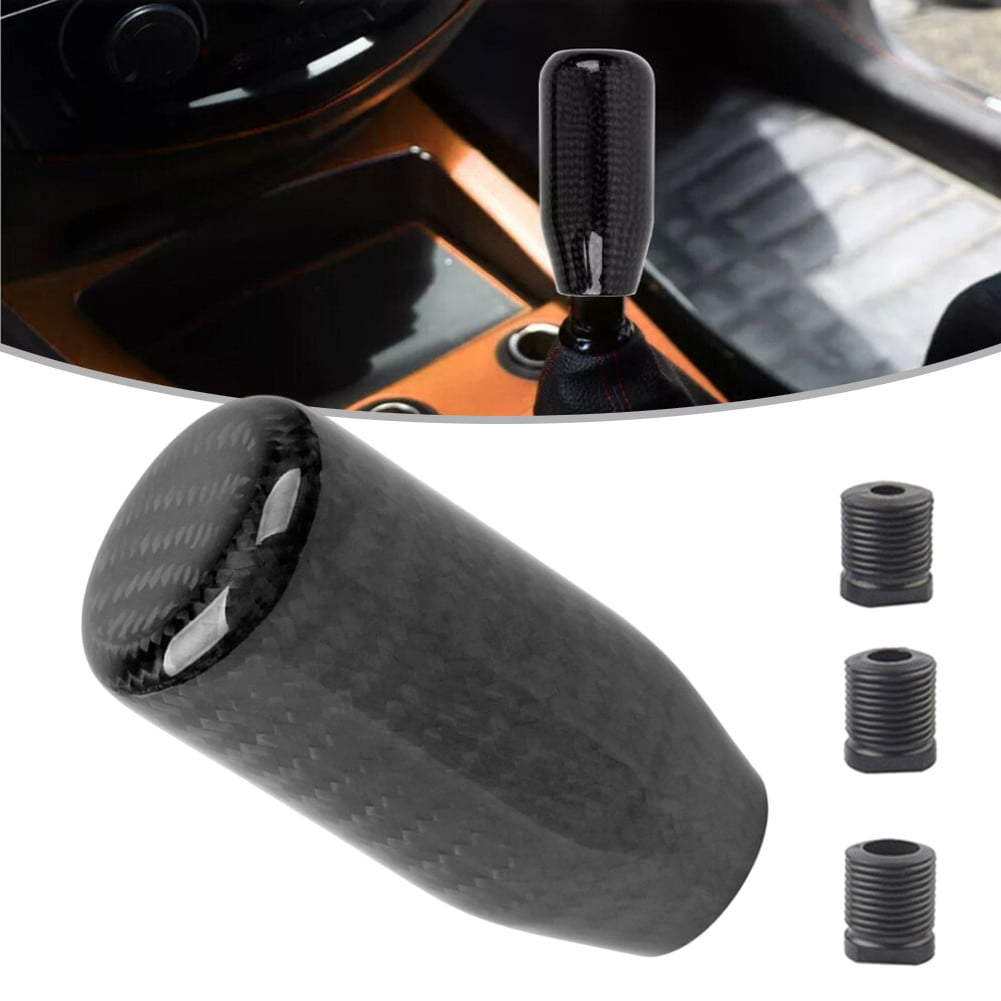 Black Forged Carbon Fiber Manual Gear Gear Shift Knob Lever Shifter ...