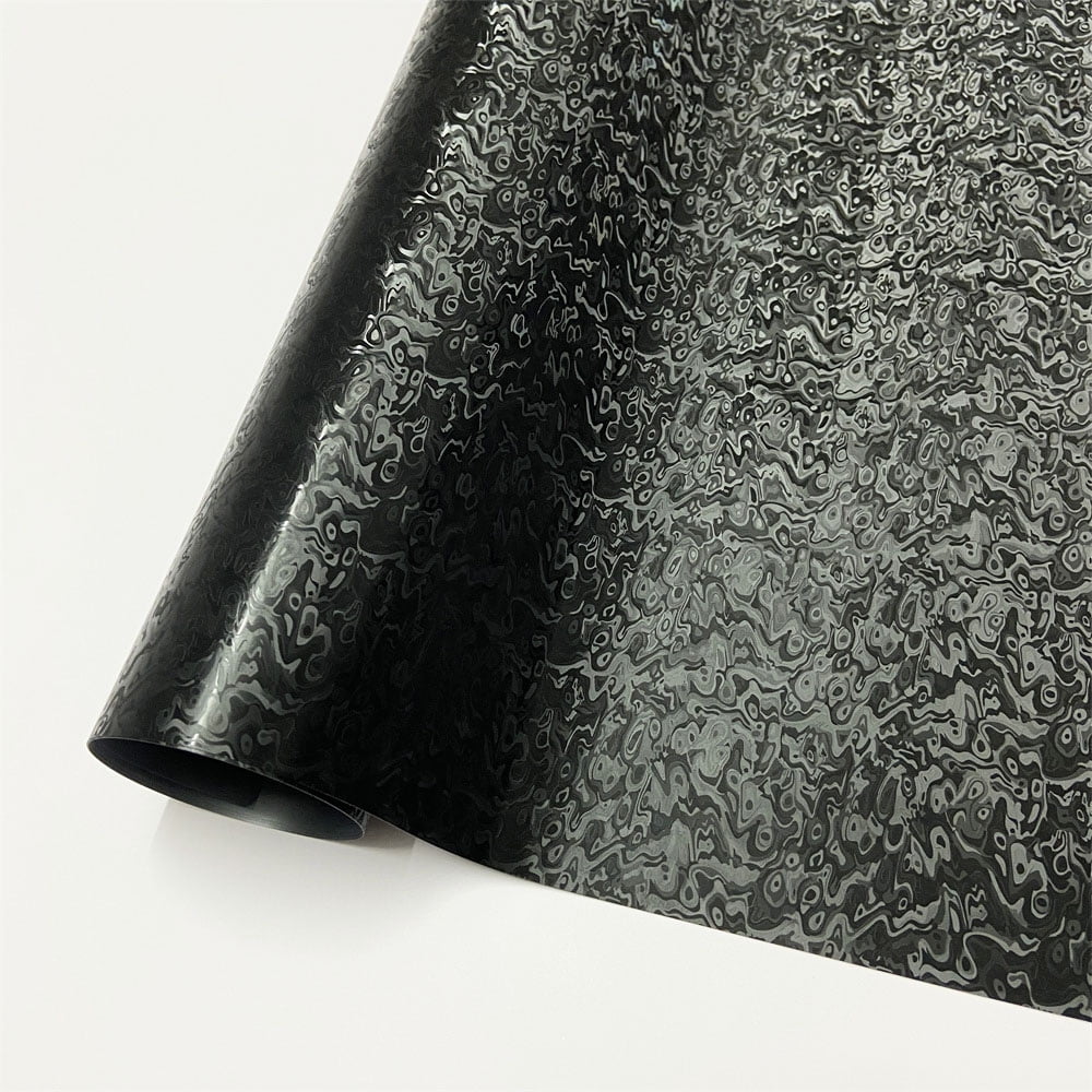 Black Forged Carbon Fiber Vinyl Wrap - Cosmic Hex Pattern for Car ...