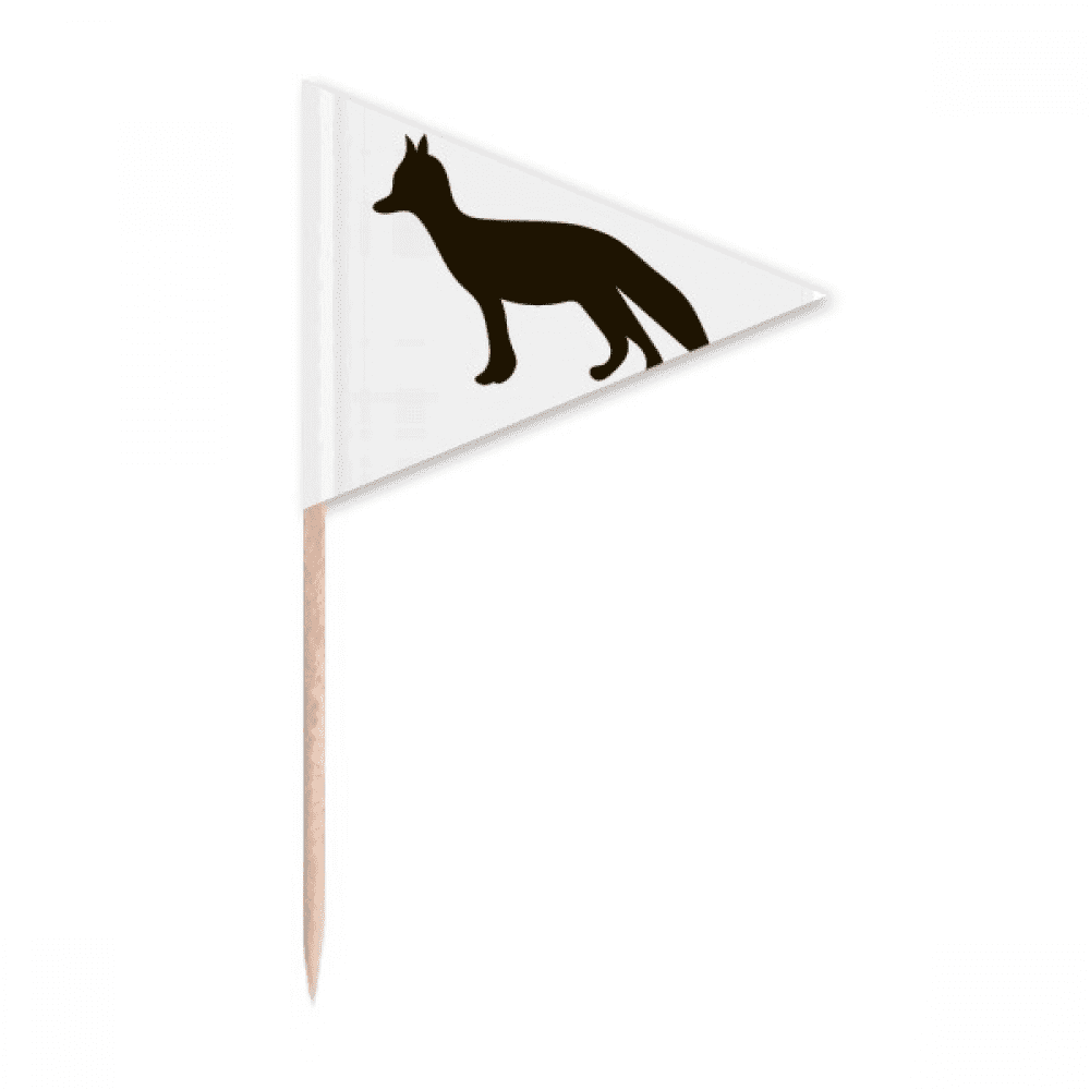 Black Fox Cute Animal Portrayal Toothpick Triangle Cupcake Toppers Flag ...