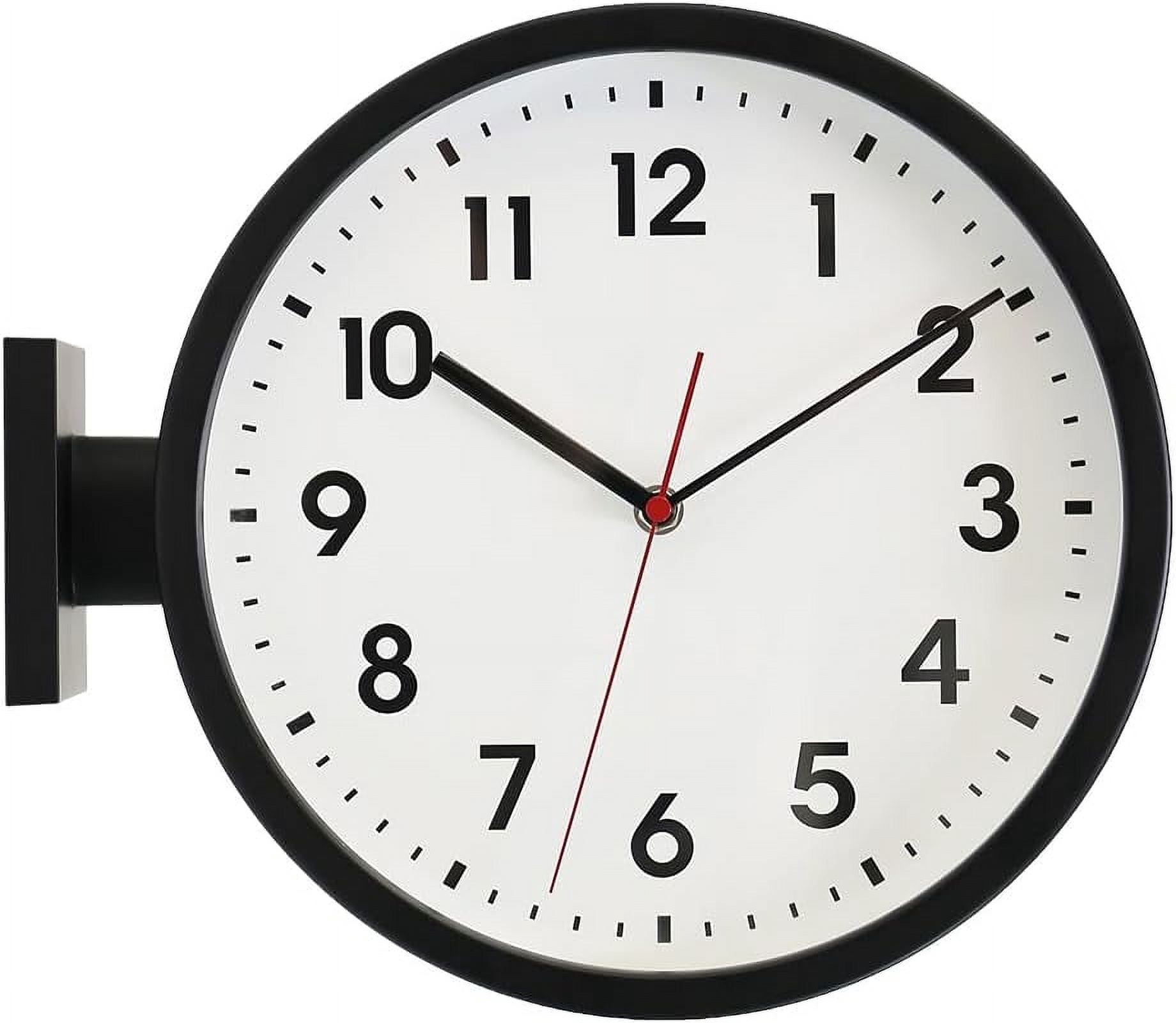 Black Frame Double Sided Aluminum Wall Clock.Simple Design,Classic ...