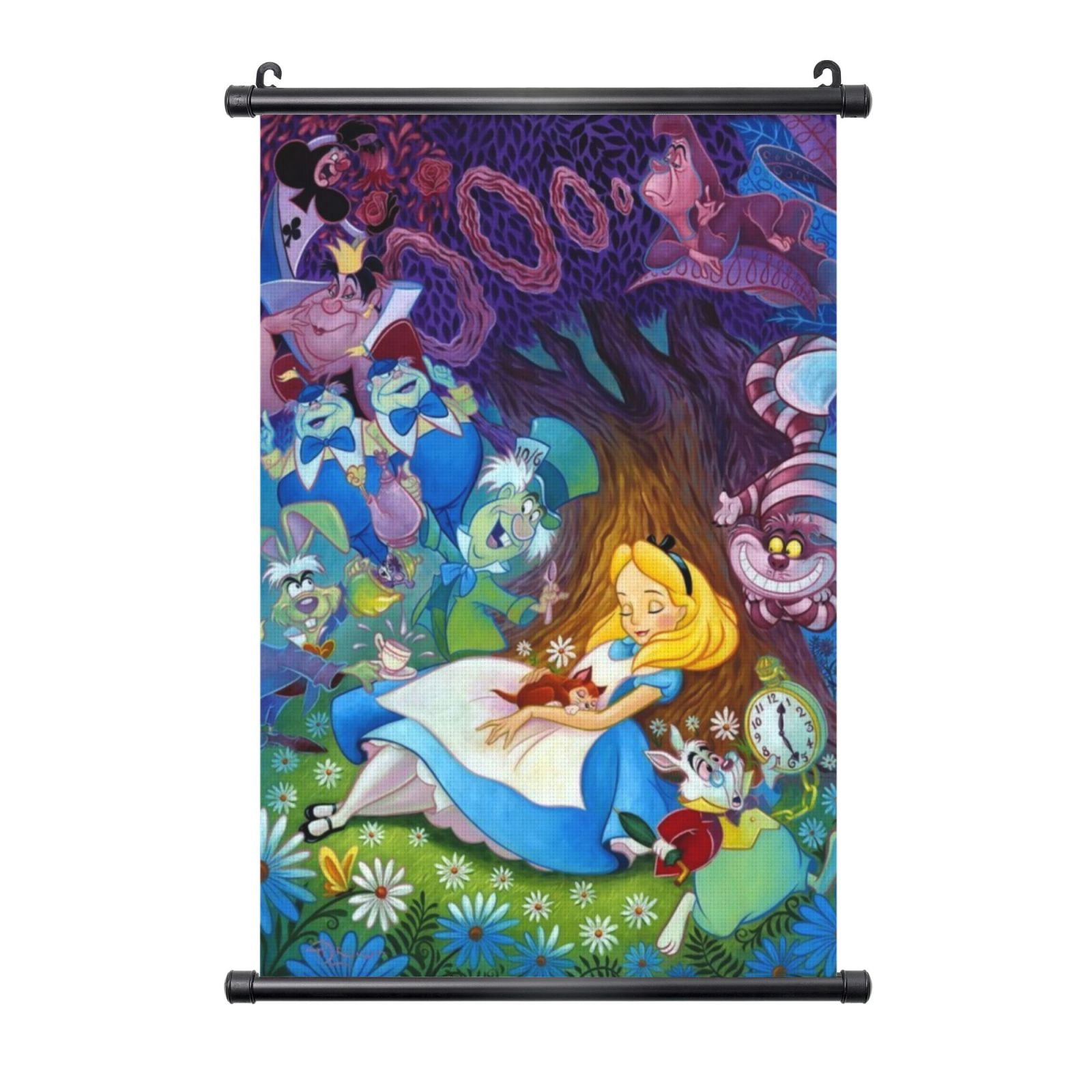 Black Frame Hanging Poster, Alice in Wonderland Wall Canvas Artwork ...