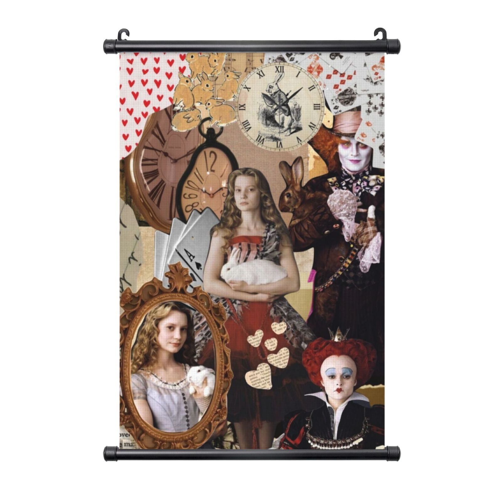 Black Frame Hanging Poster, Alice in Wonderland Wall Canvas Artwork ...