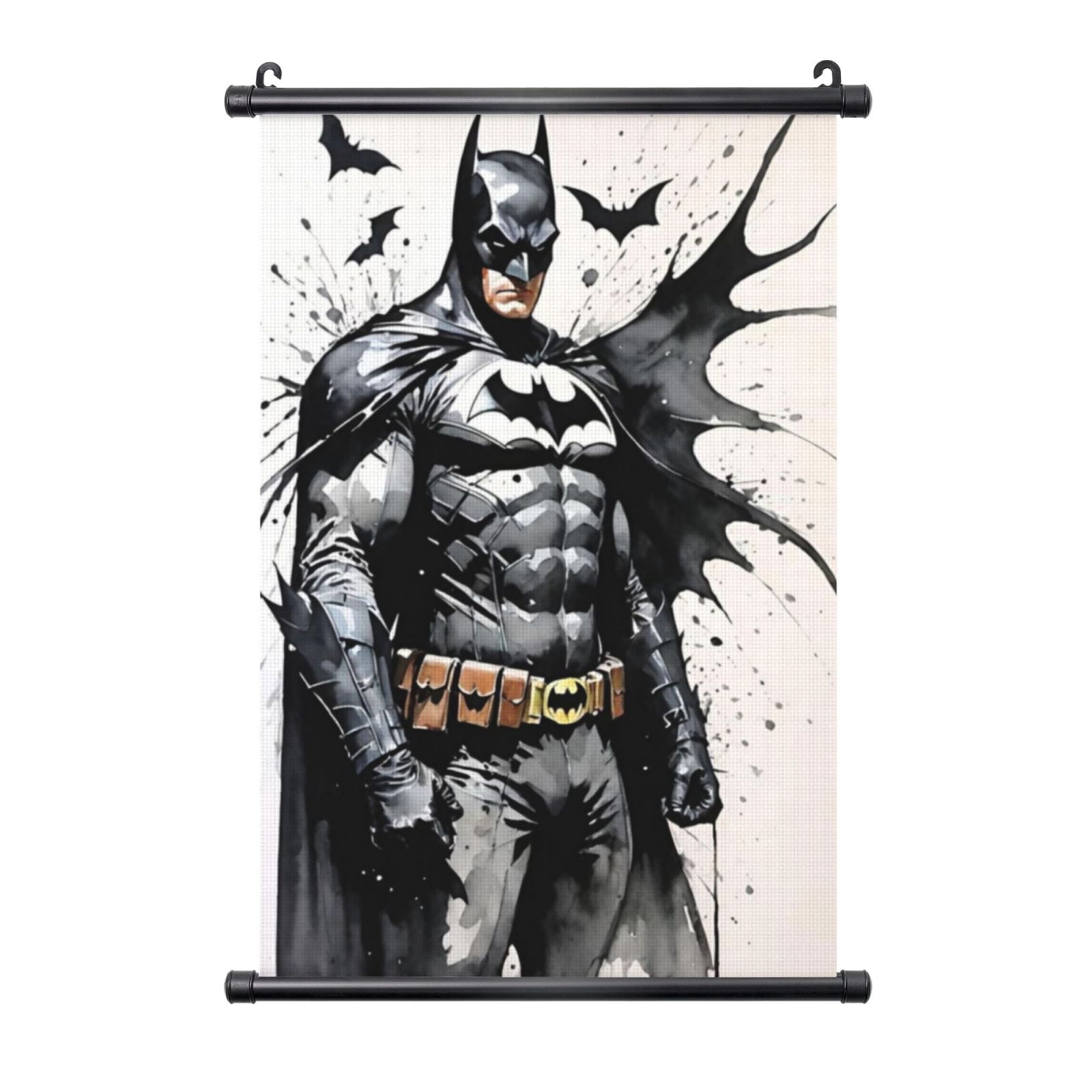 Black Frame Hanging Poster Batman Wall Canvas Artwork With PVC Scroll ...