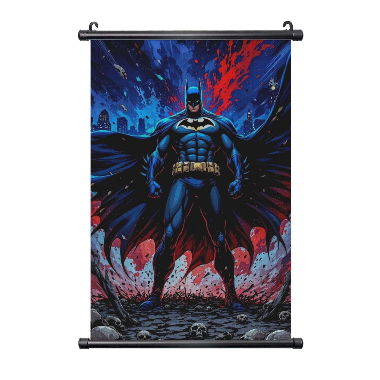 Black Frame Hanging Poster Batman Wall Canvas Artwork With PVC Scroll ...
