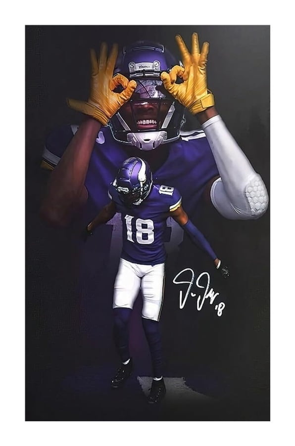 Black Framed Rugby Star Justin Jefferson Signed Poster For Fans Kids ...