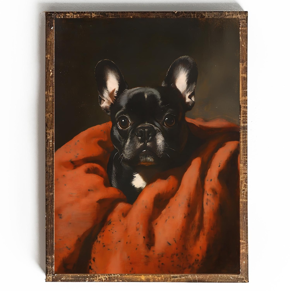 Black French Bulldog Frenchie Wall Art Black Frenchie Puppy Art Vintage ...