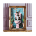 Black French Bulldog Reading On Toilet Print Bathroom Decor Toilet Wall ...