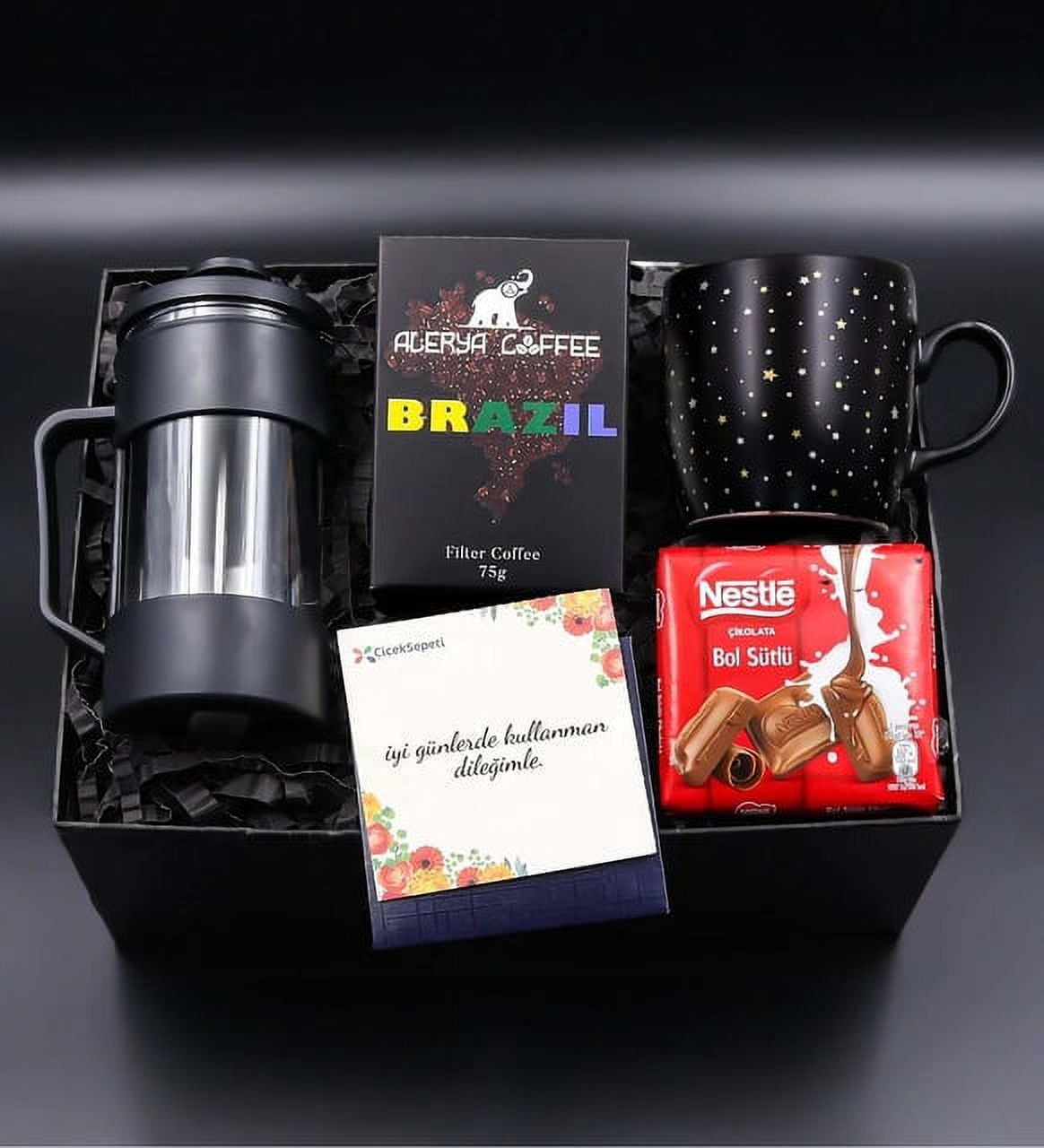 Black French Press & Black Star Cup & Alerya Brazil Filter Coffee ...