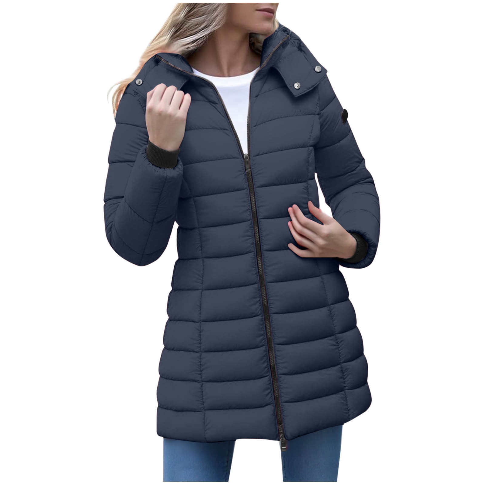 Black**Friday Chaoheng Winter Coats for Women Women's Mid-Length Hooded ...