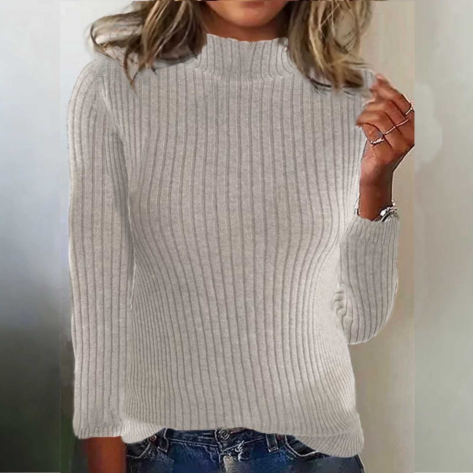 Black*Friday Chaoheng Women Sweaters Clothing Women's Solid Color High ...