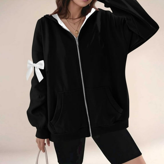 Black**Friday Chaoheng Womens Coats Outerwear Winter Women's Bow Tie ...