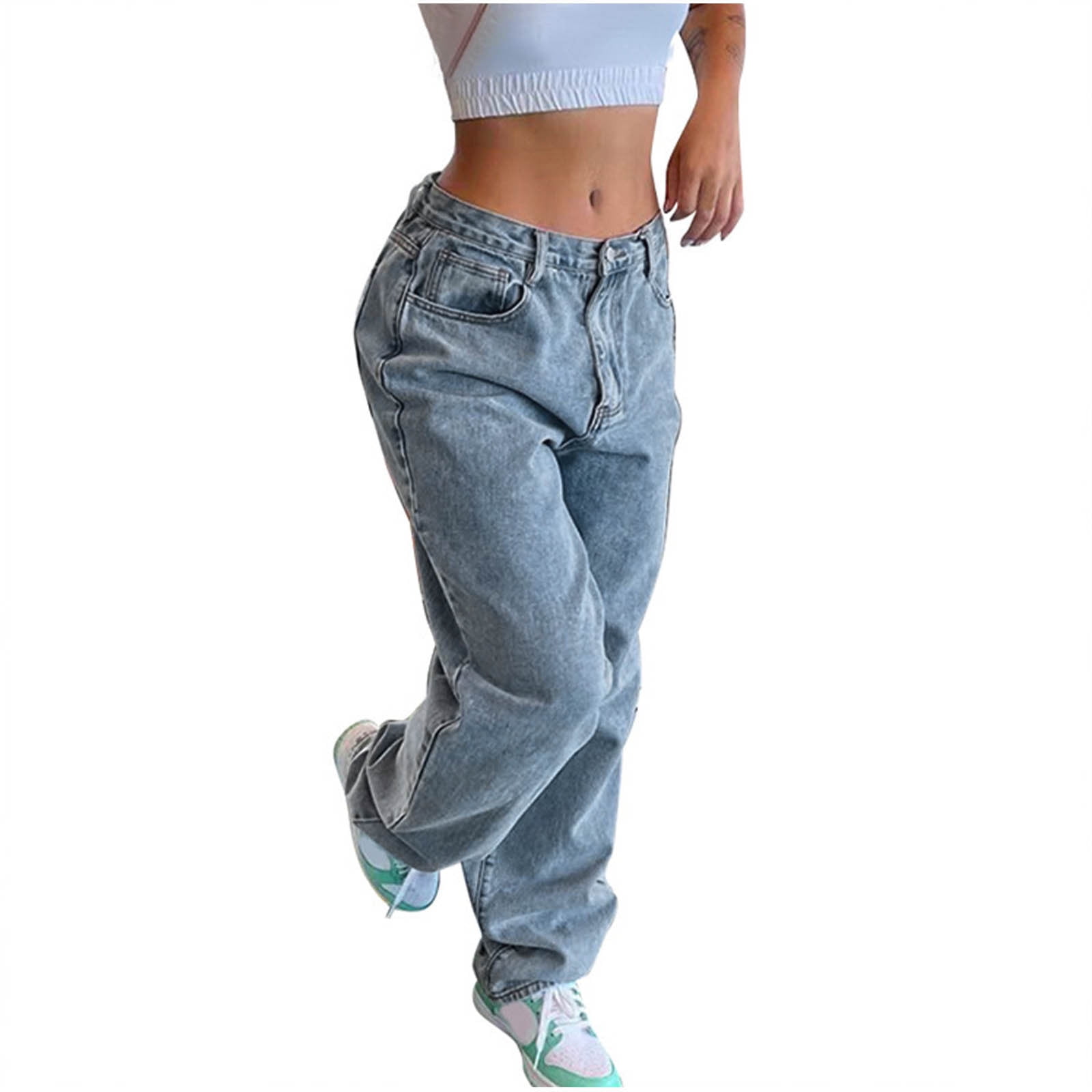 Aloohaidyvio No Boundaries Women's Wide Leg Boyfriend Jeans Straight ...