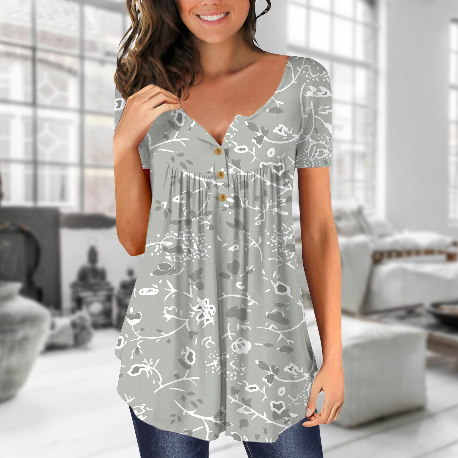 Black_Friday Cyber and Monday Deals Tunic Tops for Women Loose Fit ...