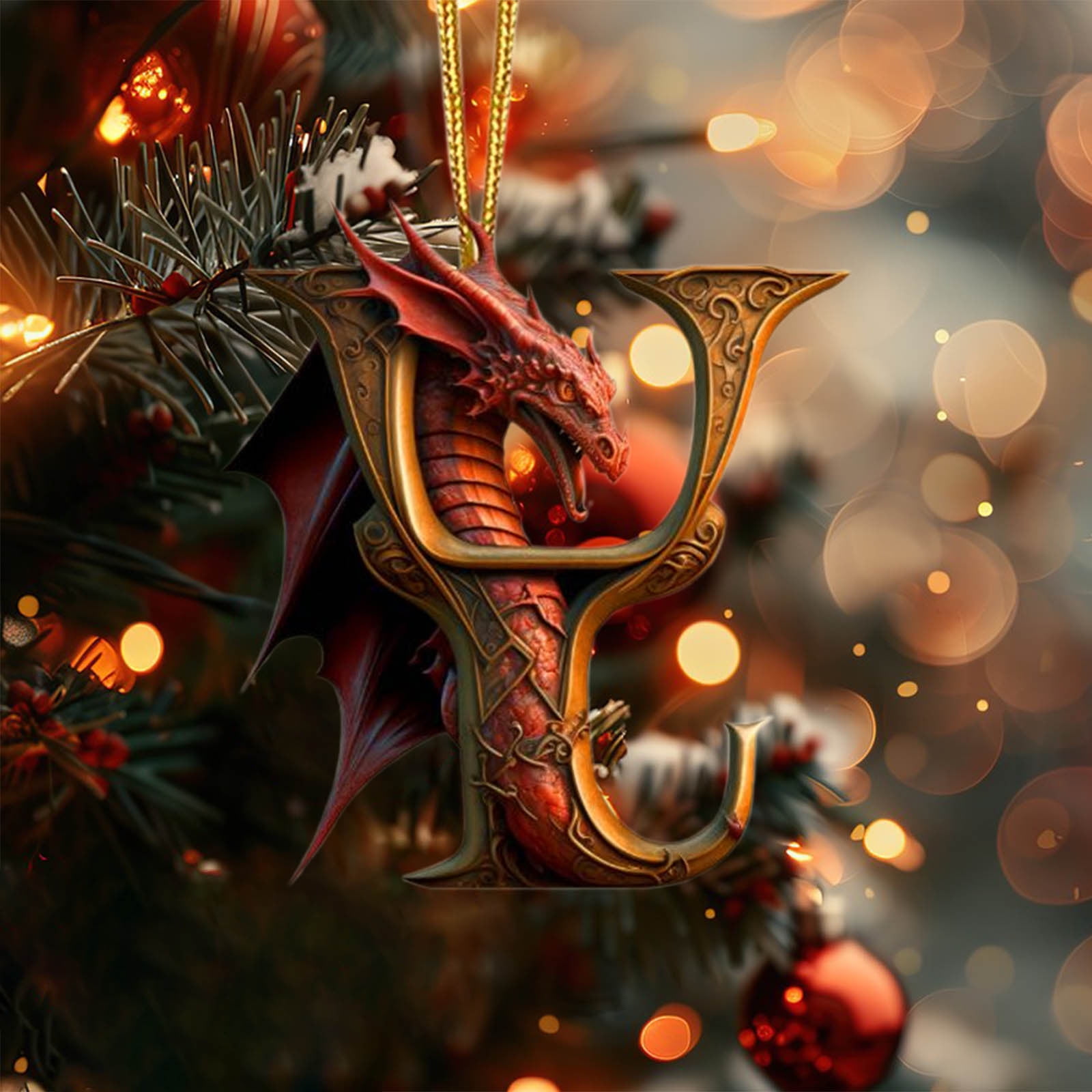 Ihhxbz Christmas Alphabet Decoration Dragons Pendant Alphabet Christmas ...