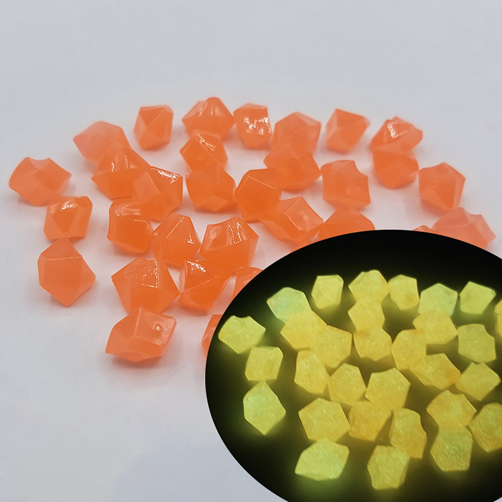 Ihhxbz Pack of 300 Colored Glowing Stones Rhombus Glowing Stones ...