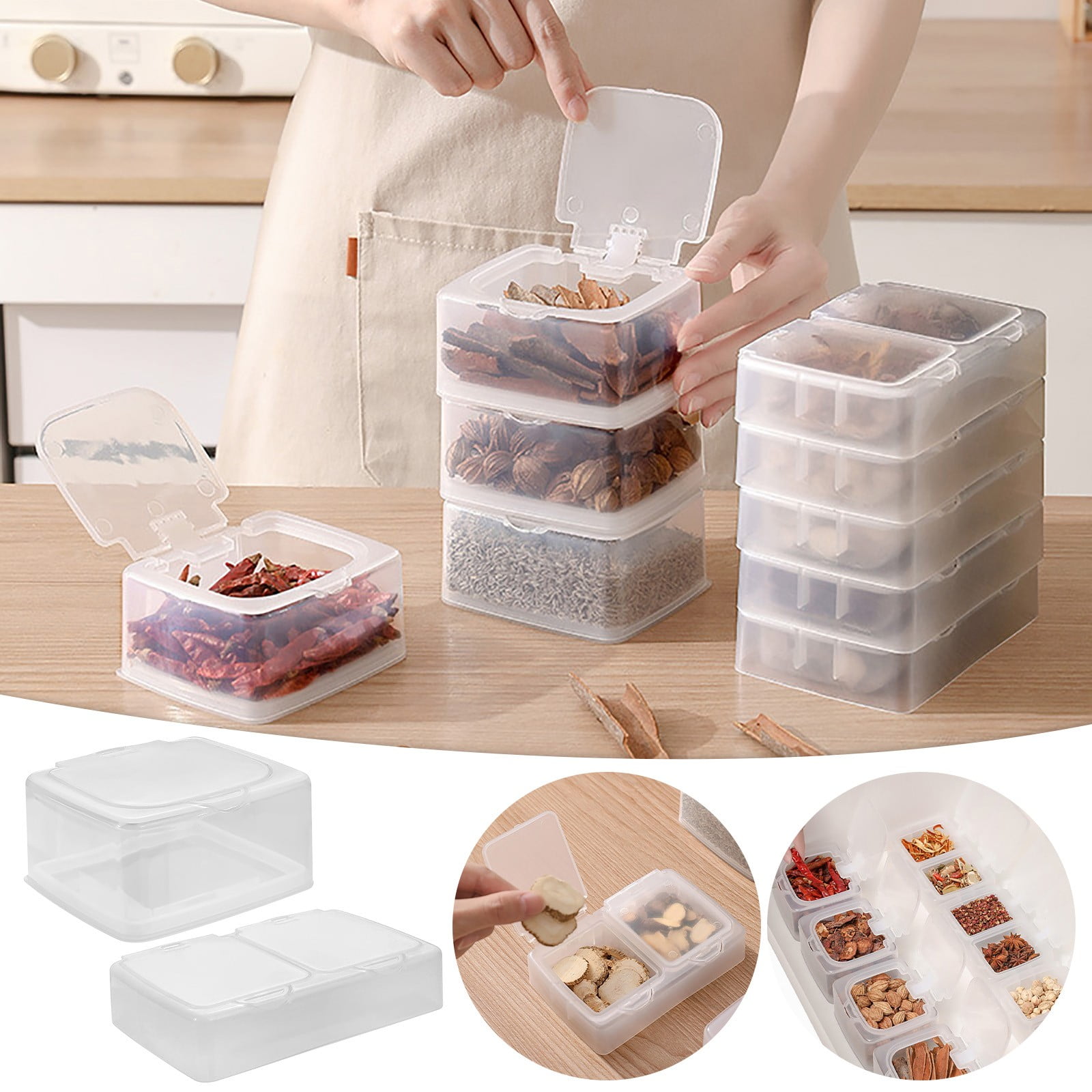 Special Savings, Transparent Kitchen Seasoning Box Household Drawer ...