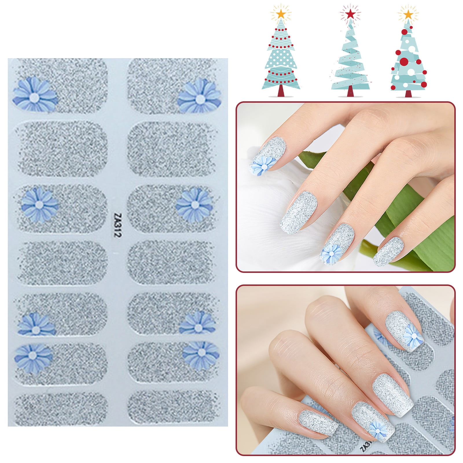 Black and Friday Deals 2024 Fake Nails,Nail Stickers Flower Style Full ...
