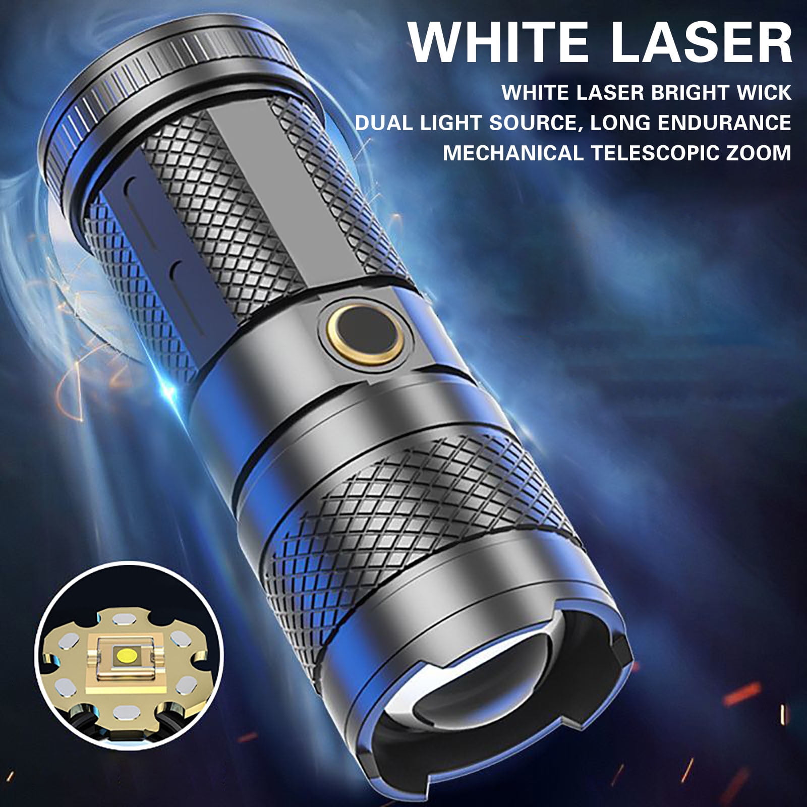 Ywbawe LED Flashlight with Red and Blue Flashing Lights ...