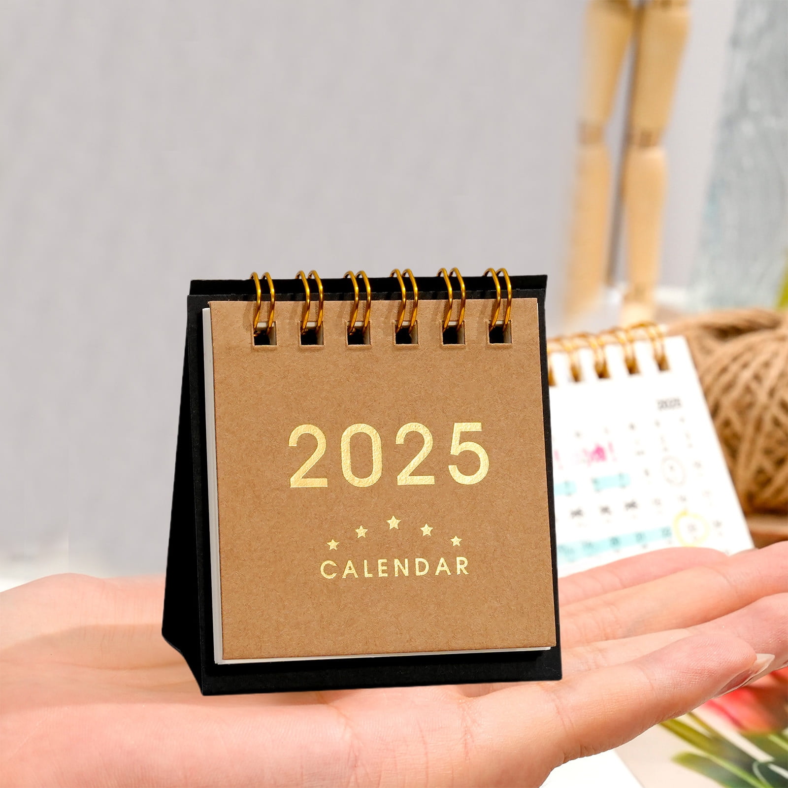 Nrmrqz 2025 Mini Desk Calendar Mini Standing Calendar 2025 Flip ...