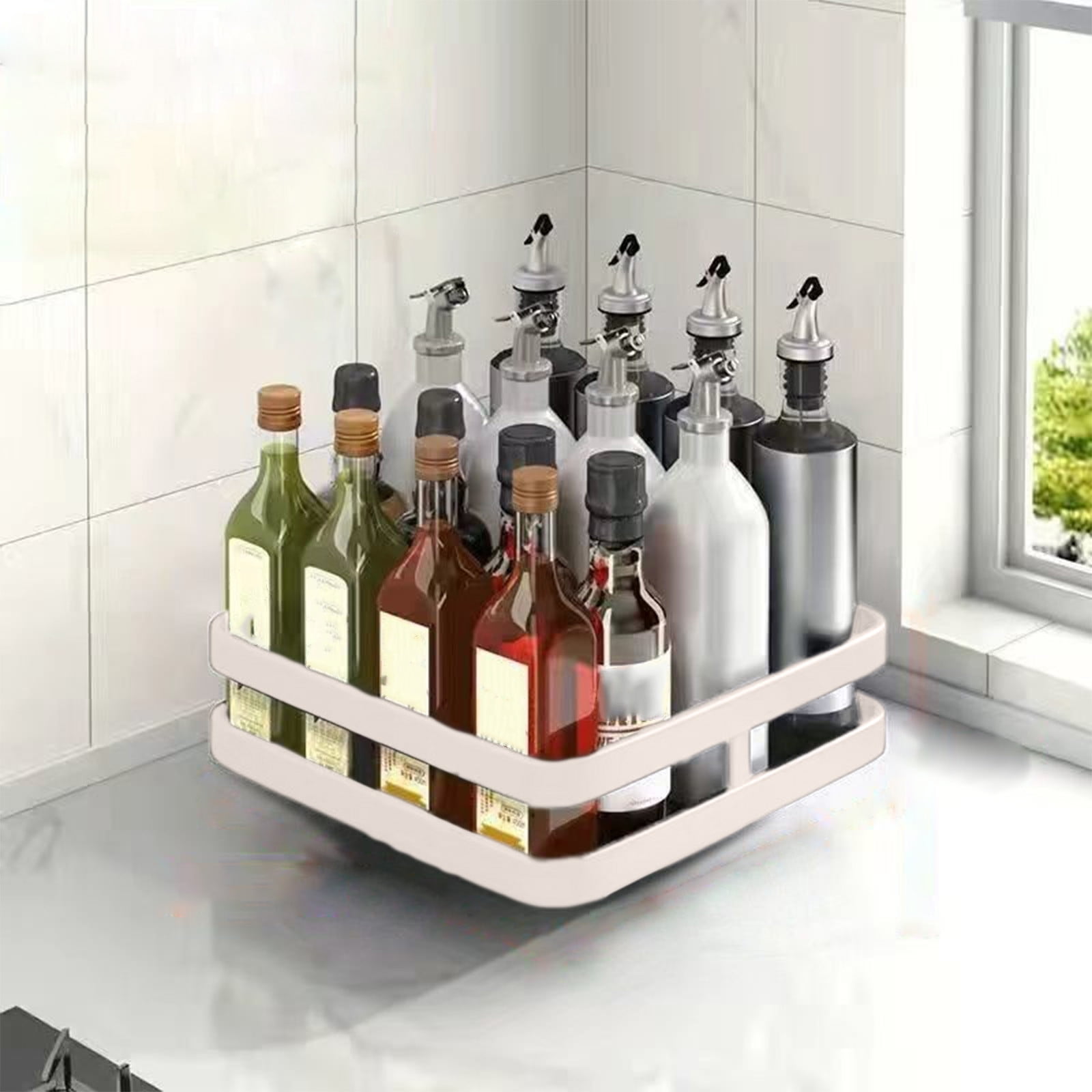 Nrmrqz 360 Degree Rotating Kitchen Spice Shelf Home Countertop ...