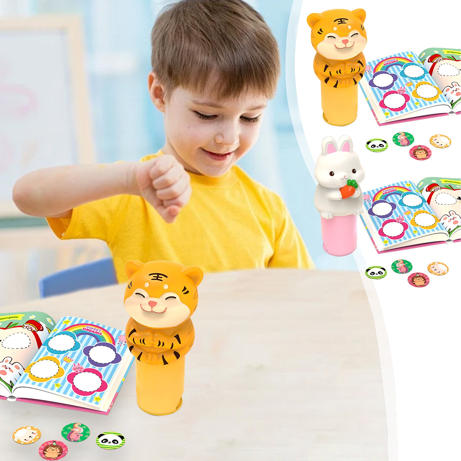 kcavykas Interactive Character Stamping Toy For Kids With Cute Animals ...