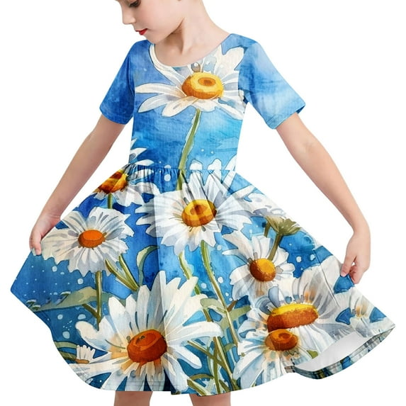 GaThRRgYP Dresses for Girls,Toddler Kids Girls Cute Fashion Print Short ...