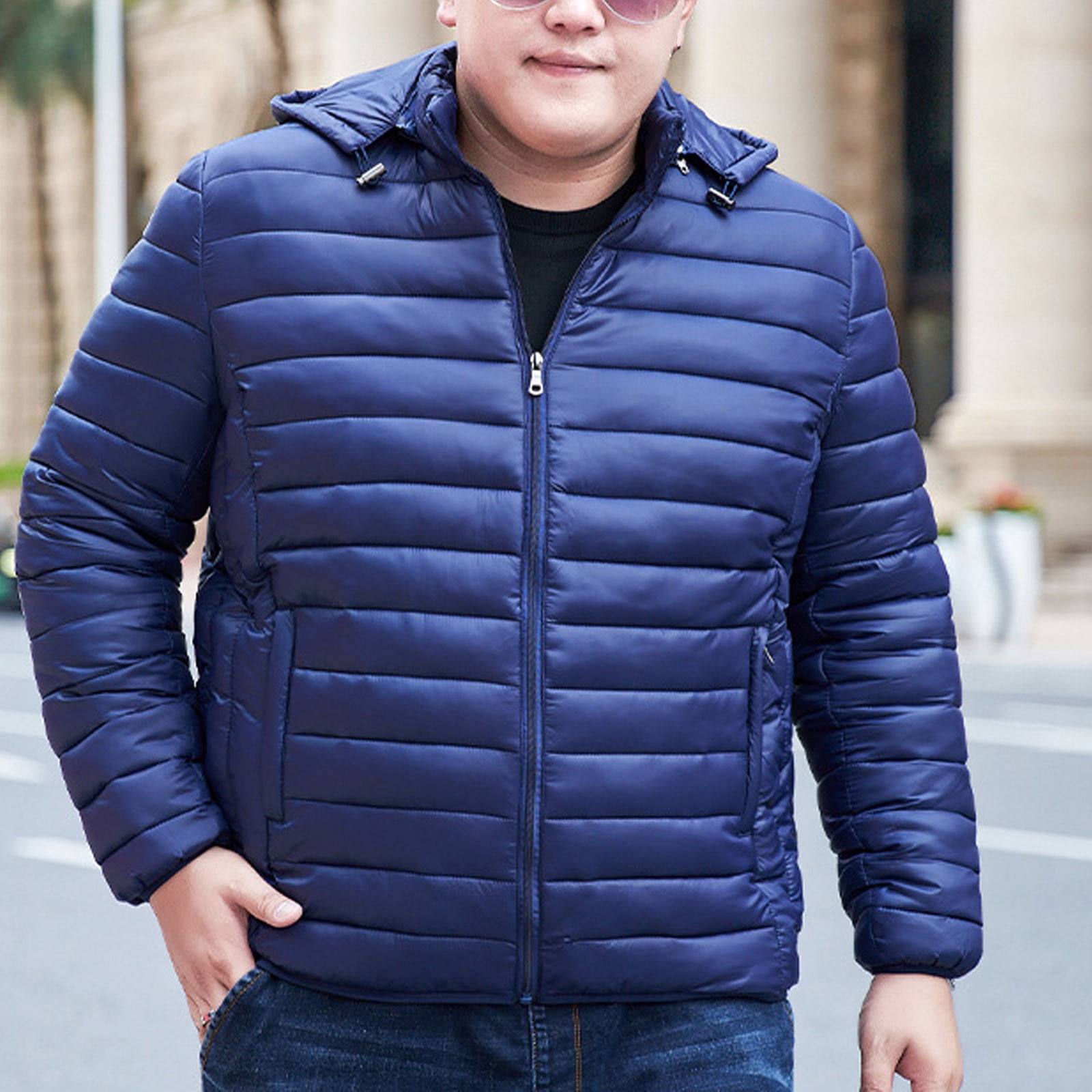 50% off Clear! Men's Lightweight Puffer Down Jackets Detachable Hood ...