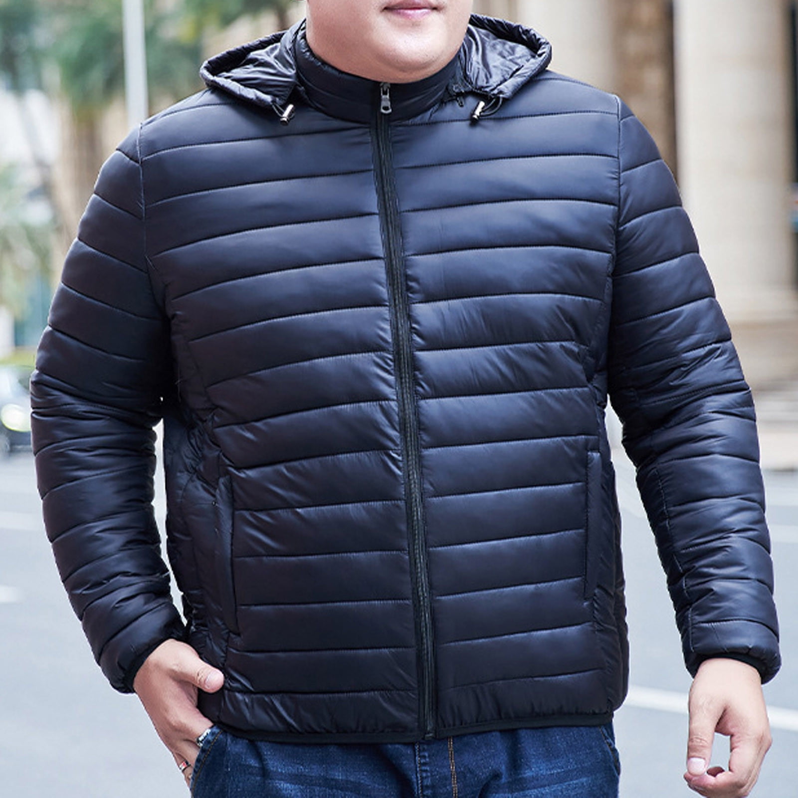 50% off Clear! Men's Lightweight Puffer Down Jackets Detachable Hood ...