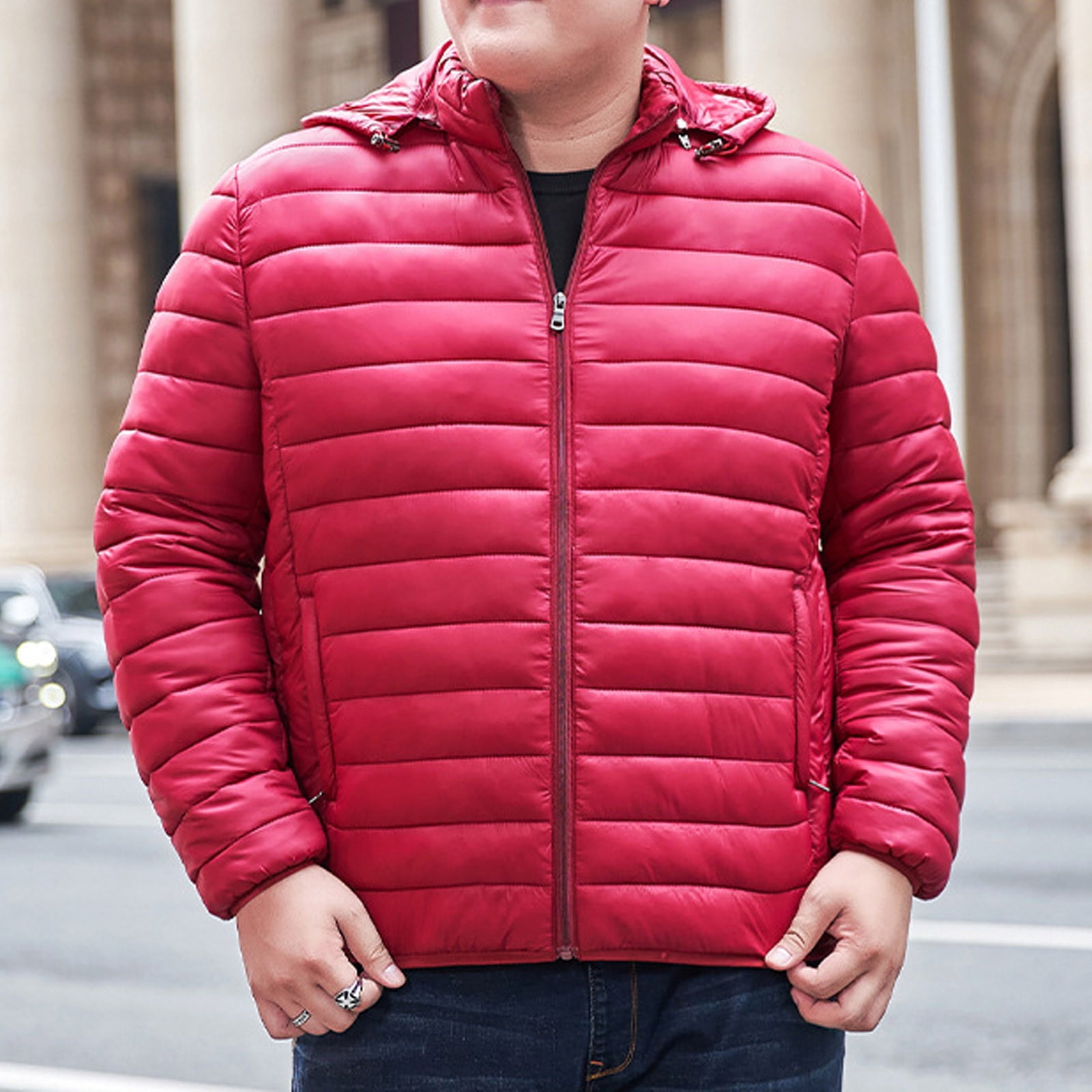 50% off Clear! Men's Lightweight Puffer Down Jackets Detachable Hood ...