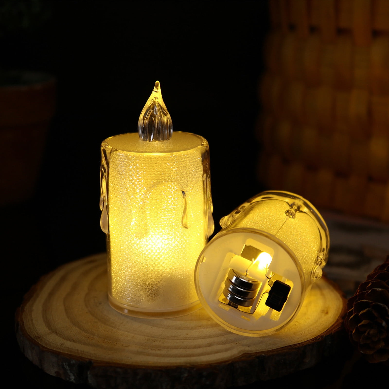 Nrmrqz Electronic Candle LED Crystal Luminous Candle Light Imitates ...