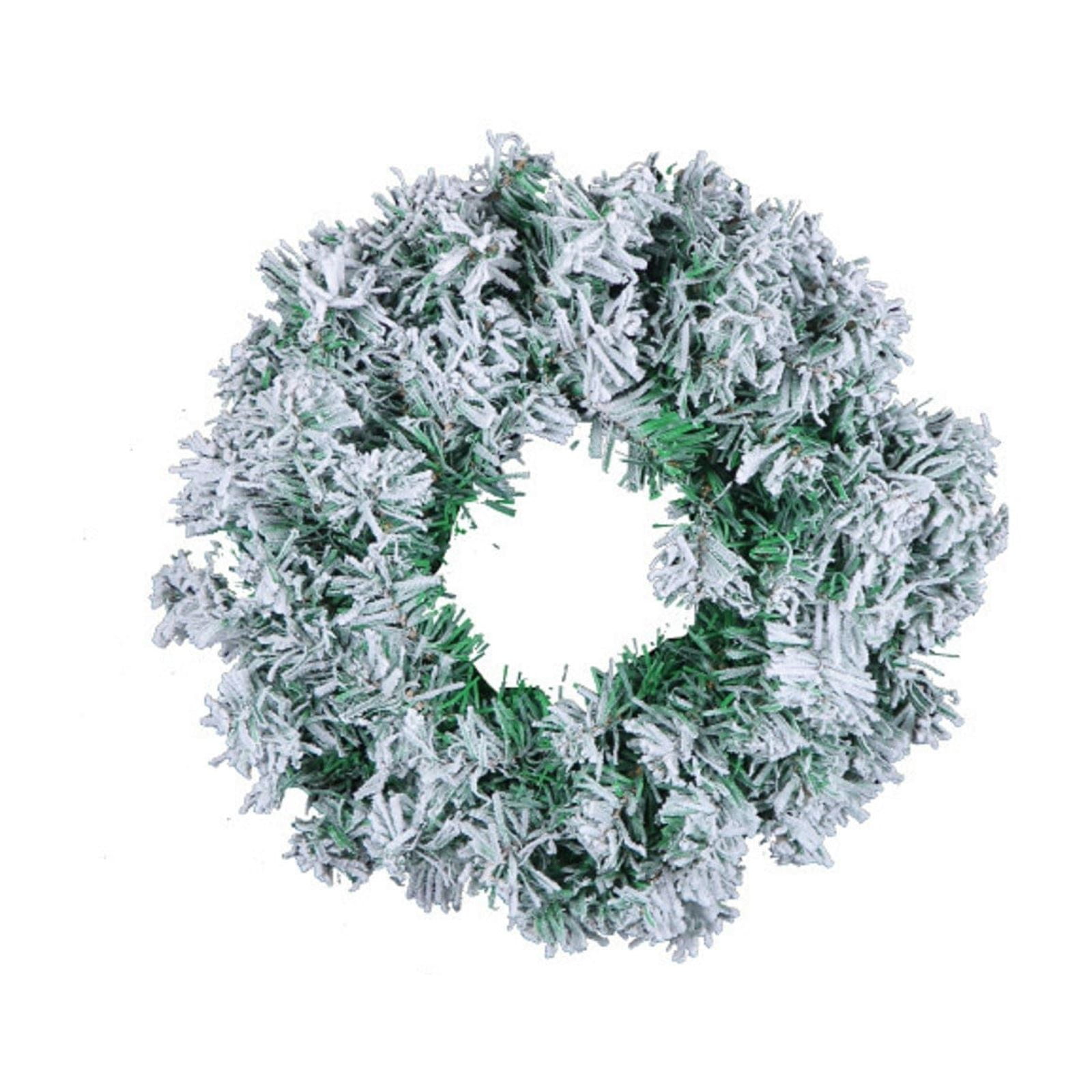 Clearance Wreath! Christmas Bottom Wreath Stained With Snow PVC Rattan ...