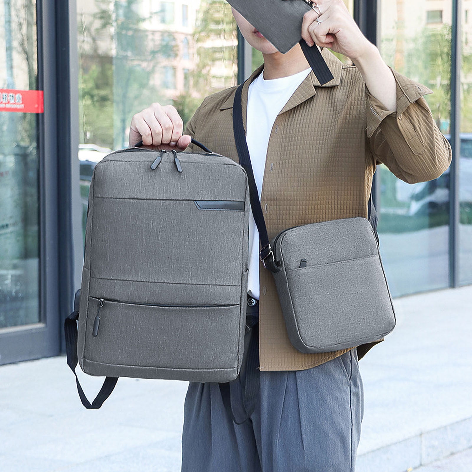 Latrodar Fashion Three-piece Backpack Backpack Male Business Sturdy ...