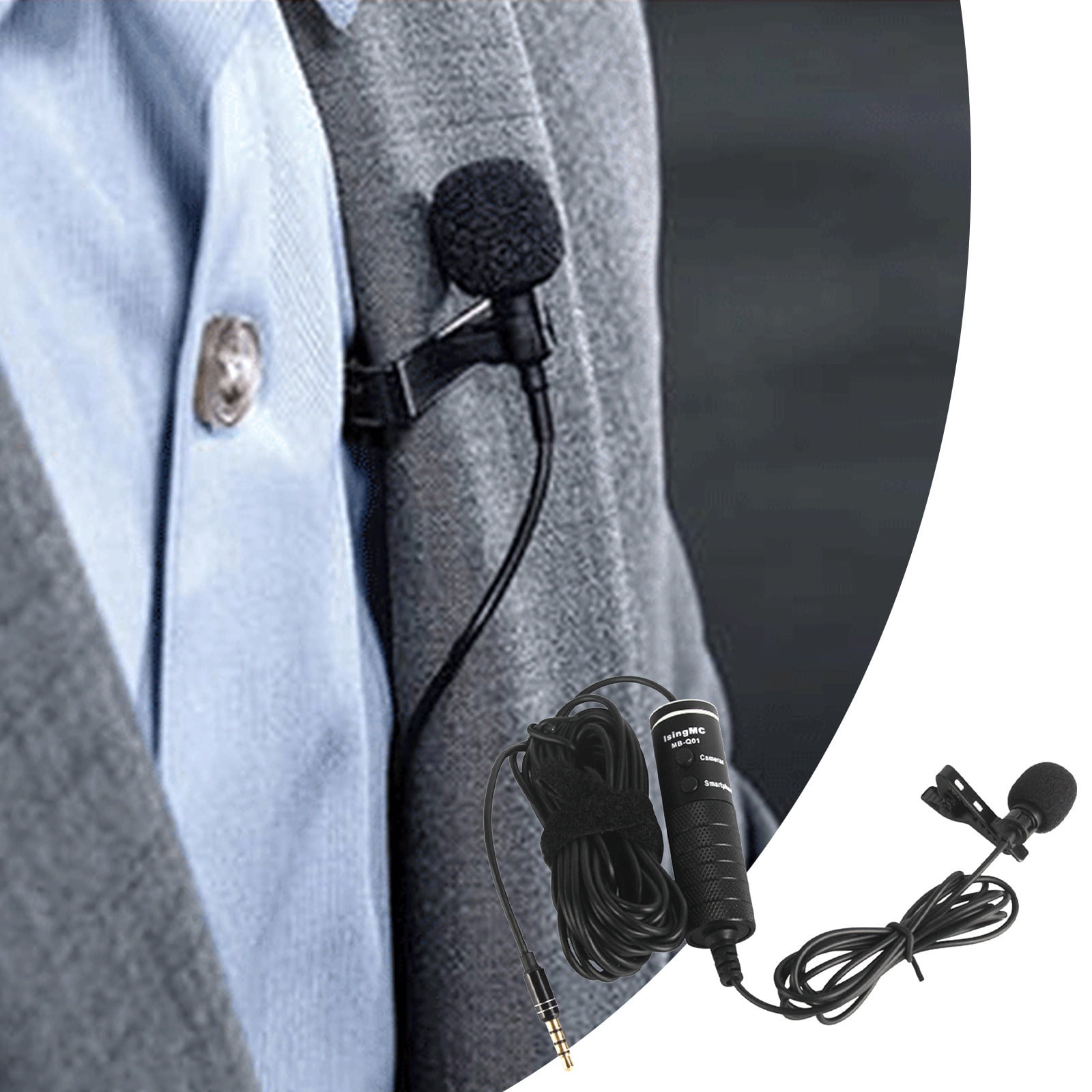 Latrodar Lavalier Microphone DSLR Camera DV Interview Lapel Capacitive ...