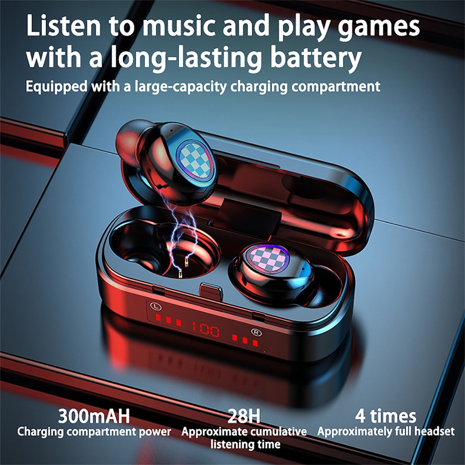 Latrodar Wireless Bluetooth Earphone Stereo In-Ear Mini Sports Headsets ...